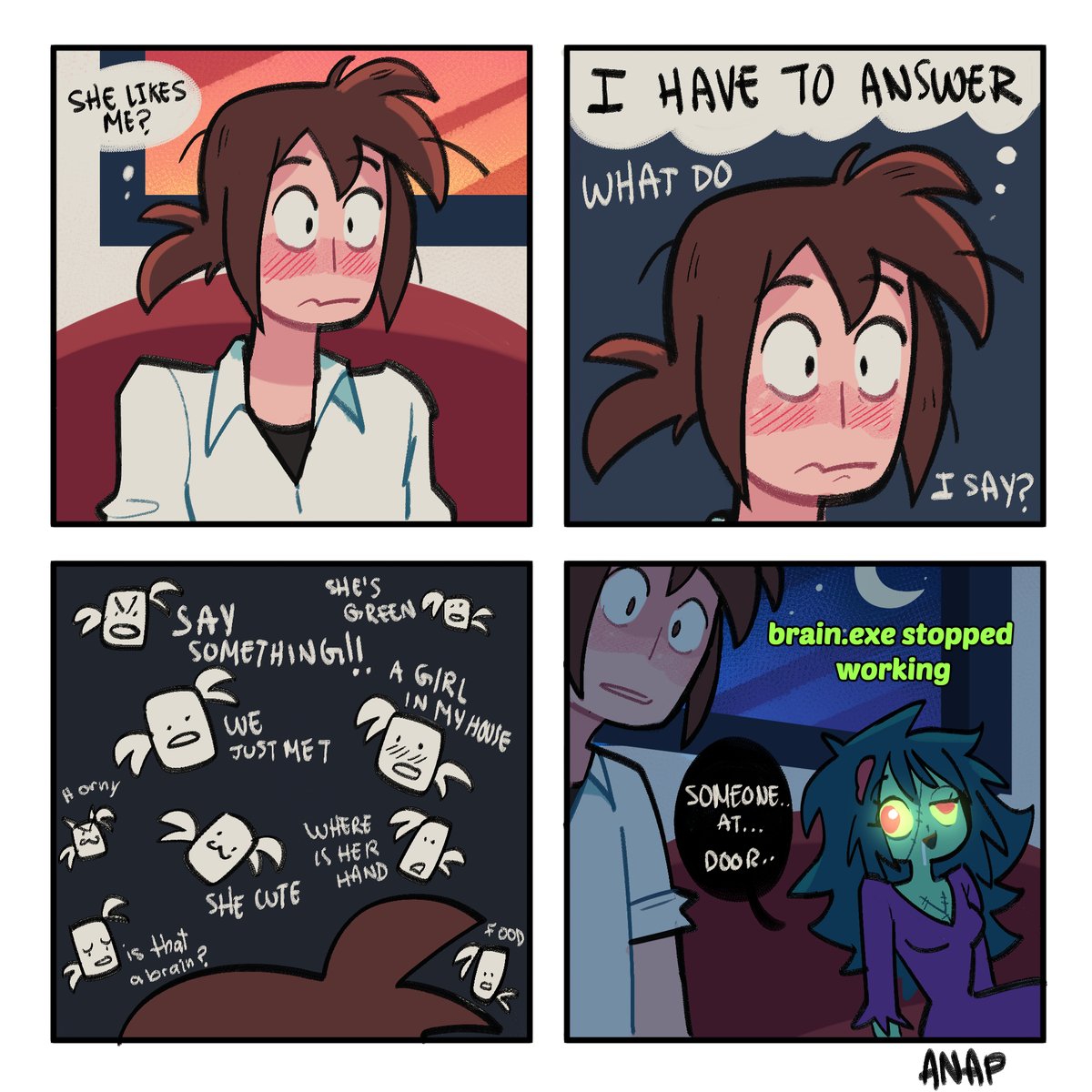 「brain.exe stopped working 」|🕸️ana🕸の漫画
