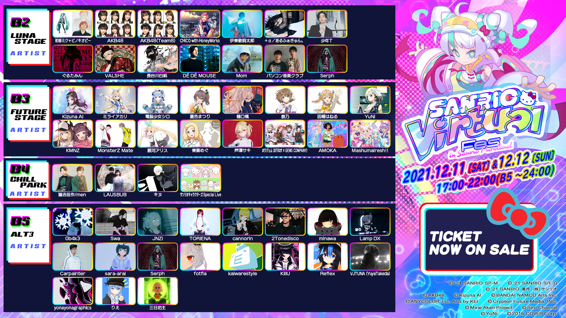 SANRIO Virtual FES on Twitter: "📢第二弾出演アーティスト公開！総勢52組参加の世界最大級のバーチャル音楽フェスを体験しよう🎸 VR、PC、スマホと様々なデバイス ...