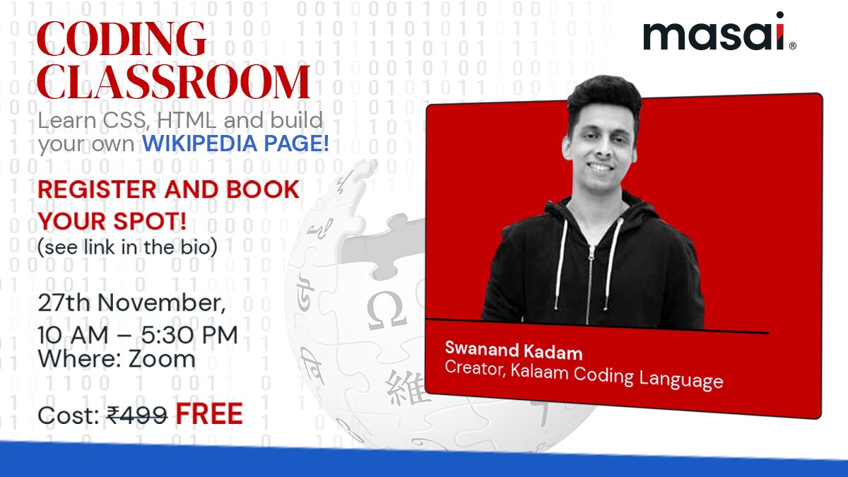 Masai on Twitter: "Do something productive on Saturday, 27th Nov with Masai! Join us to learn ...
