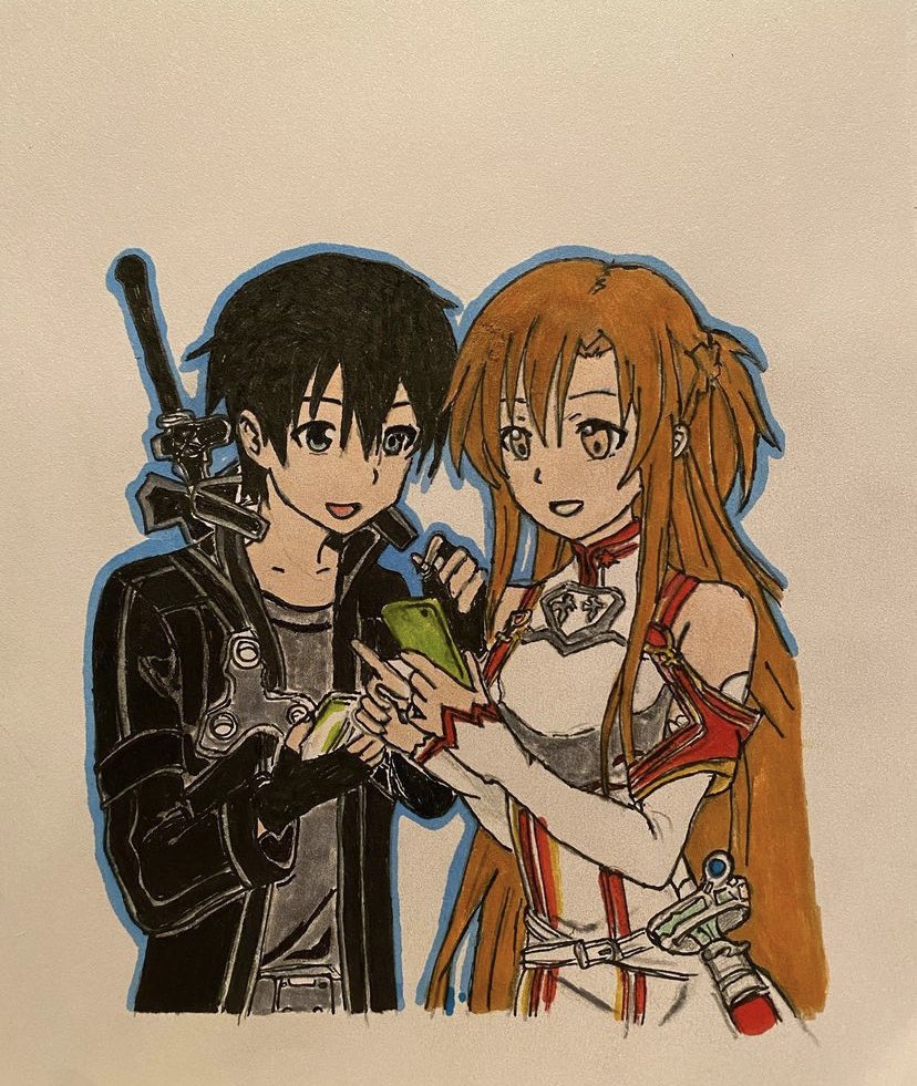 Kirito And Asuna Drawing