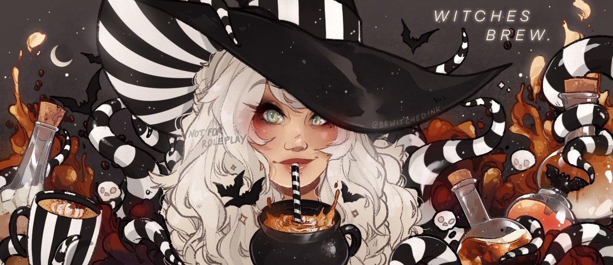 「🖤🤍🖤 WITCHES' BREW 🖤🤍🖤 ☕️ https:」|☾ WITCH ☾のイラスト