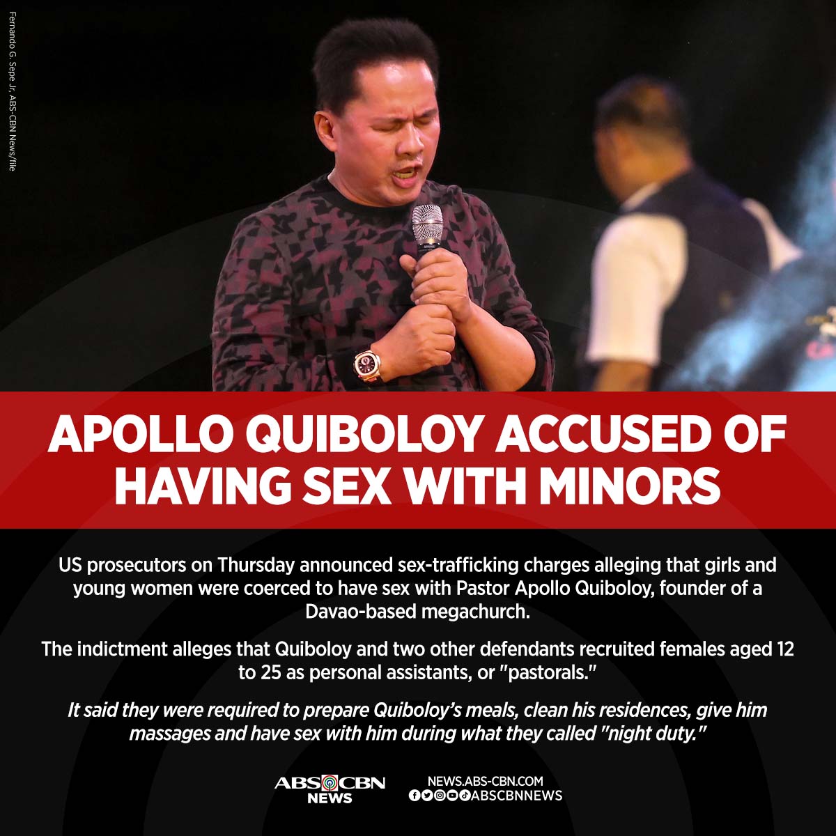 US prosecutors charge Filipino pastor, Apollo Quiboloy, and other ...