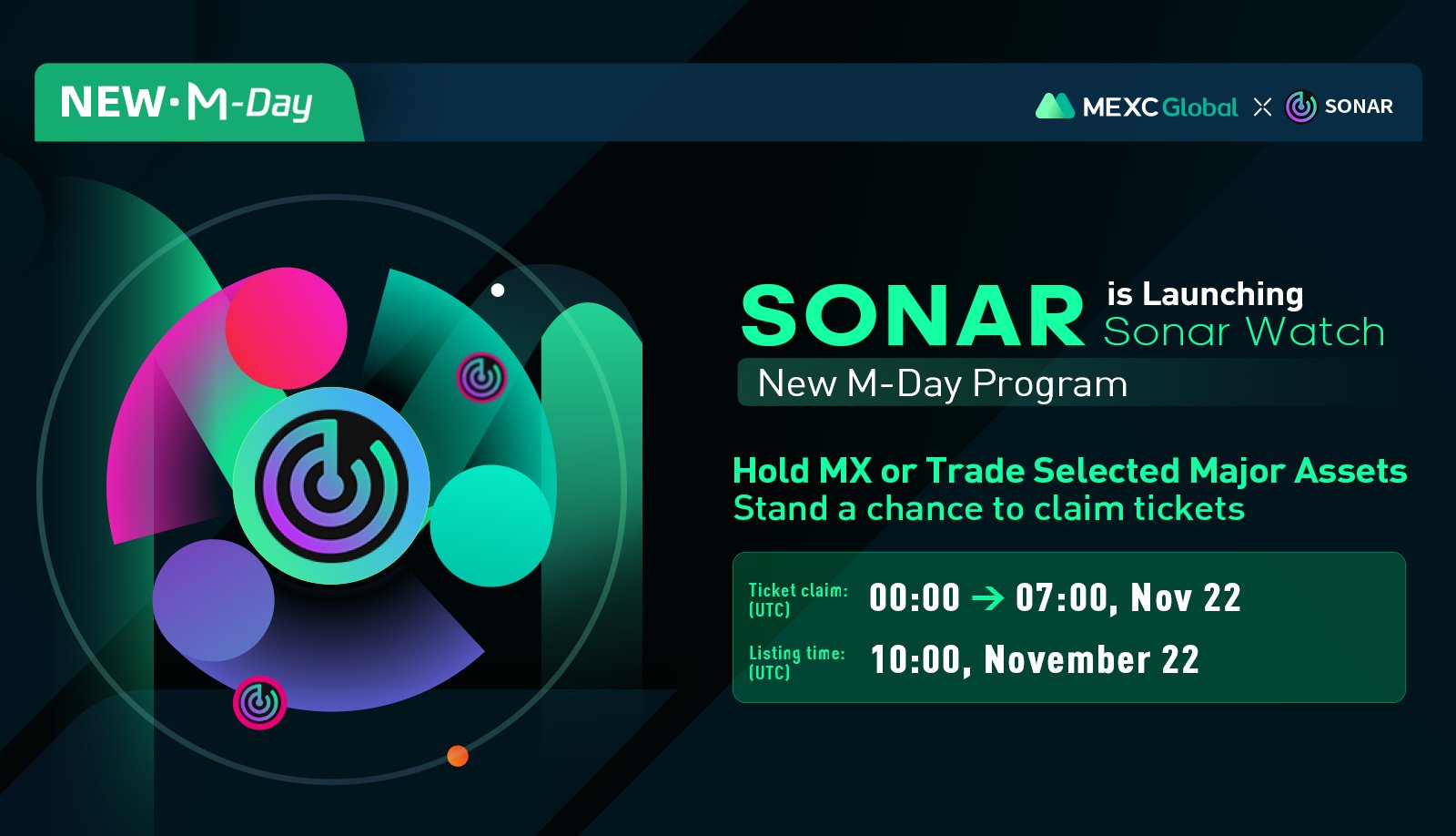 MEXC Global on Twitter: "Launching the new M-Day with $SONAR @Sonarwatch - 1,500,000 $SONAR to ...