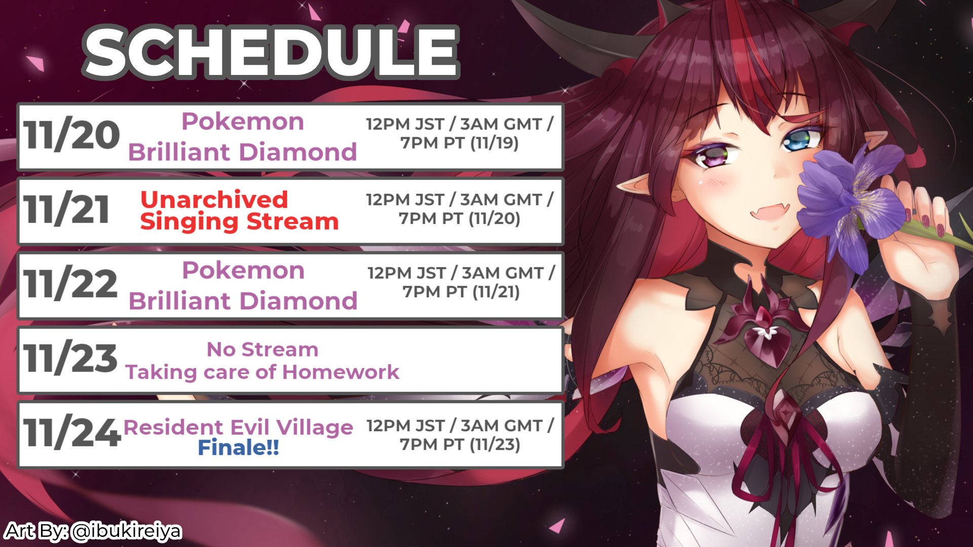 IRyS💎holoEN One Step at a Time & Gravity on Twitter: "💎Schedule (NOV20-NOV25)💎 Upcoming schedule ...