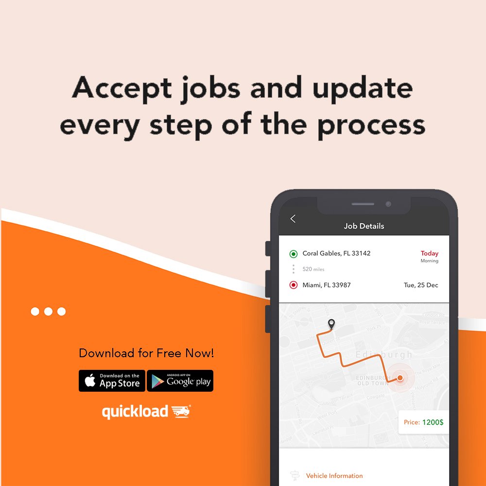 QuickLoad | Smart Trucking on Twitter: "Hi, carrier! With QuickLoadApp, accept jobs and update ...