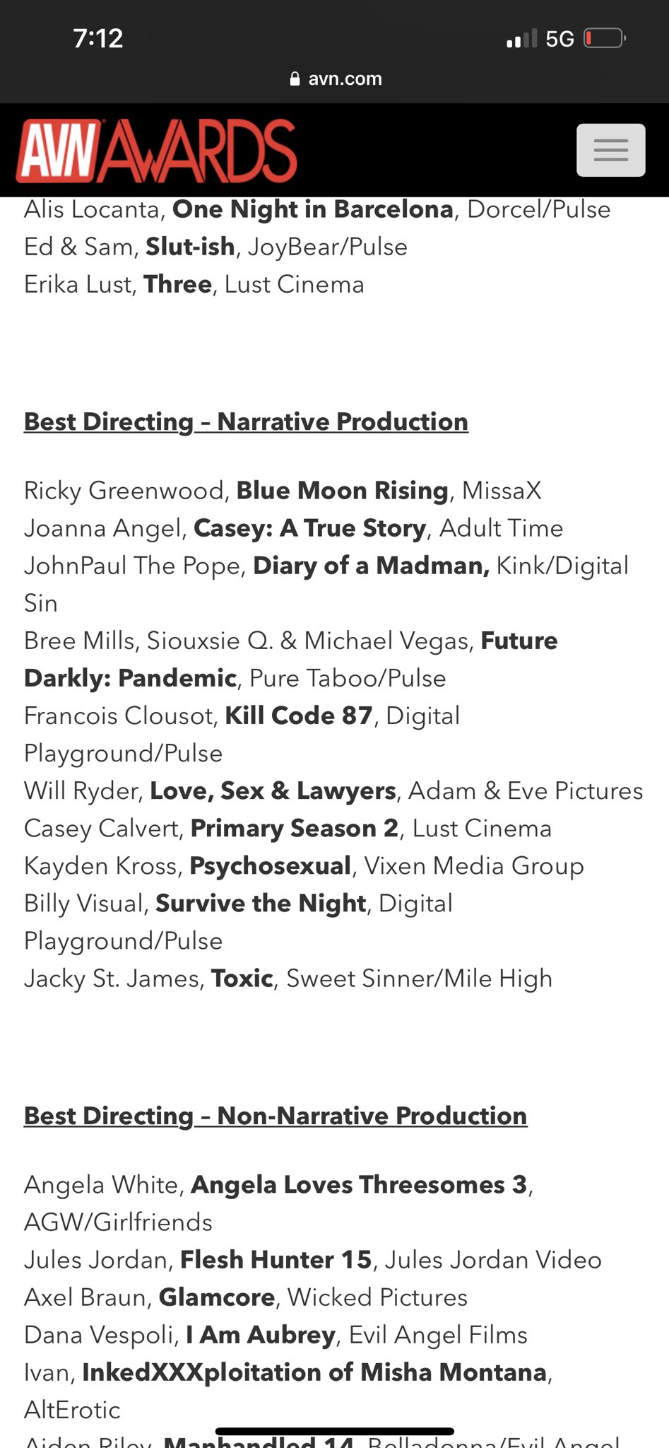 TW Pornstars - 3 pic. Billy Visual. Twitter. Thank U @AVNMediaNetwork 4 my nominations of ...