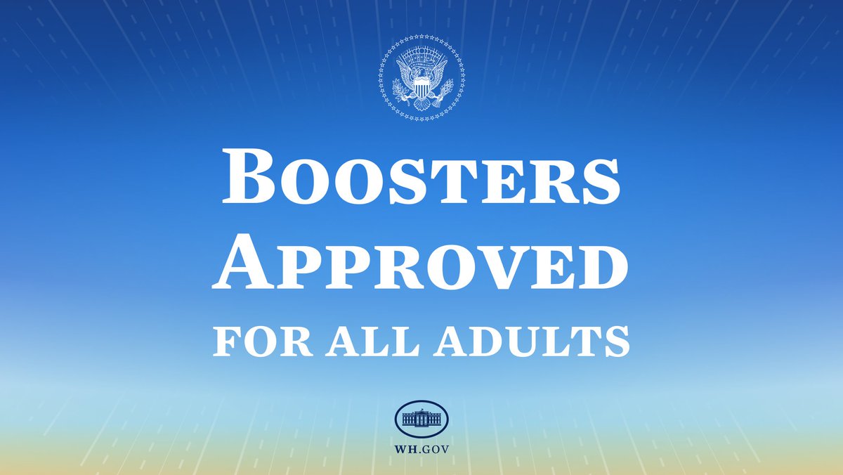 Today, the FDA and CDC concluded that all adults in America are now ...