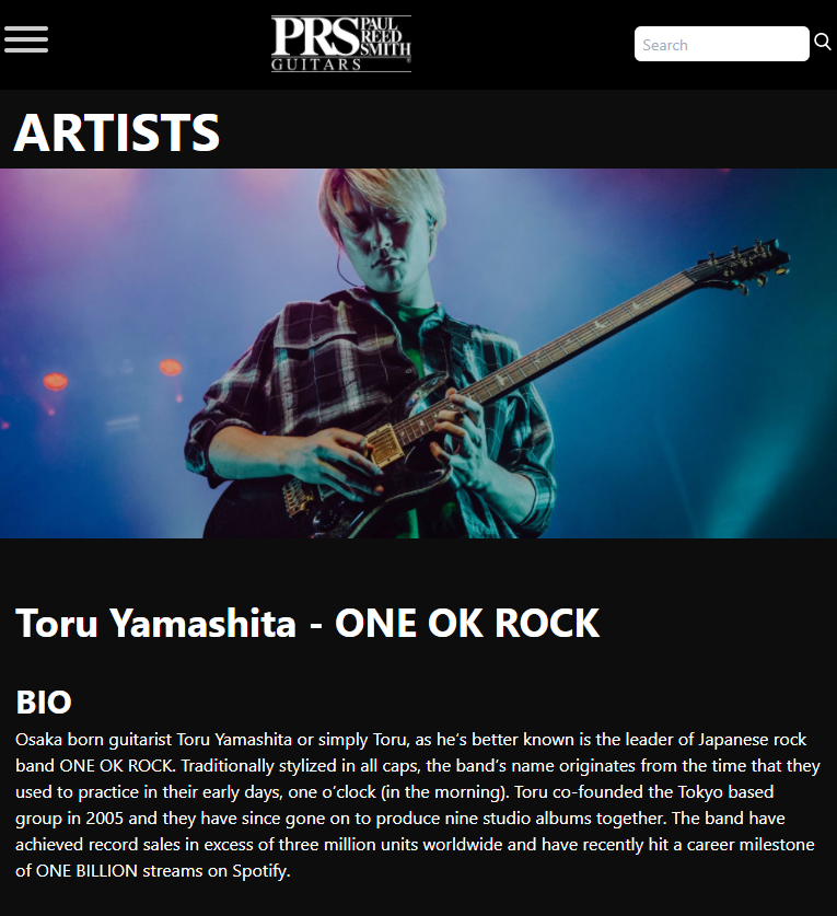 One Ok Rock Toru Guitar