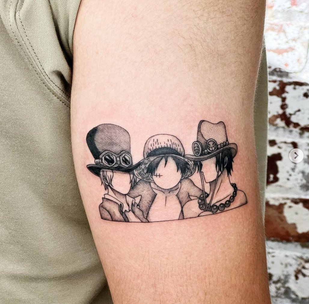 One Piece Ace Arm Tattoo