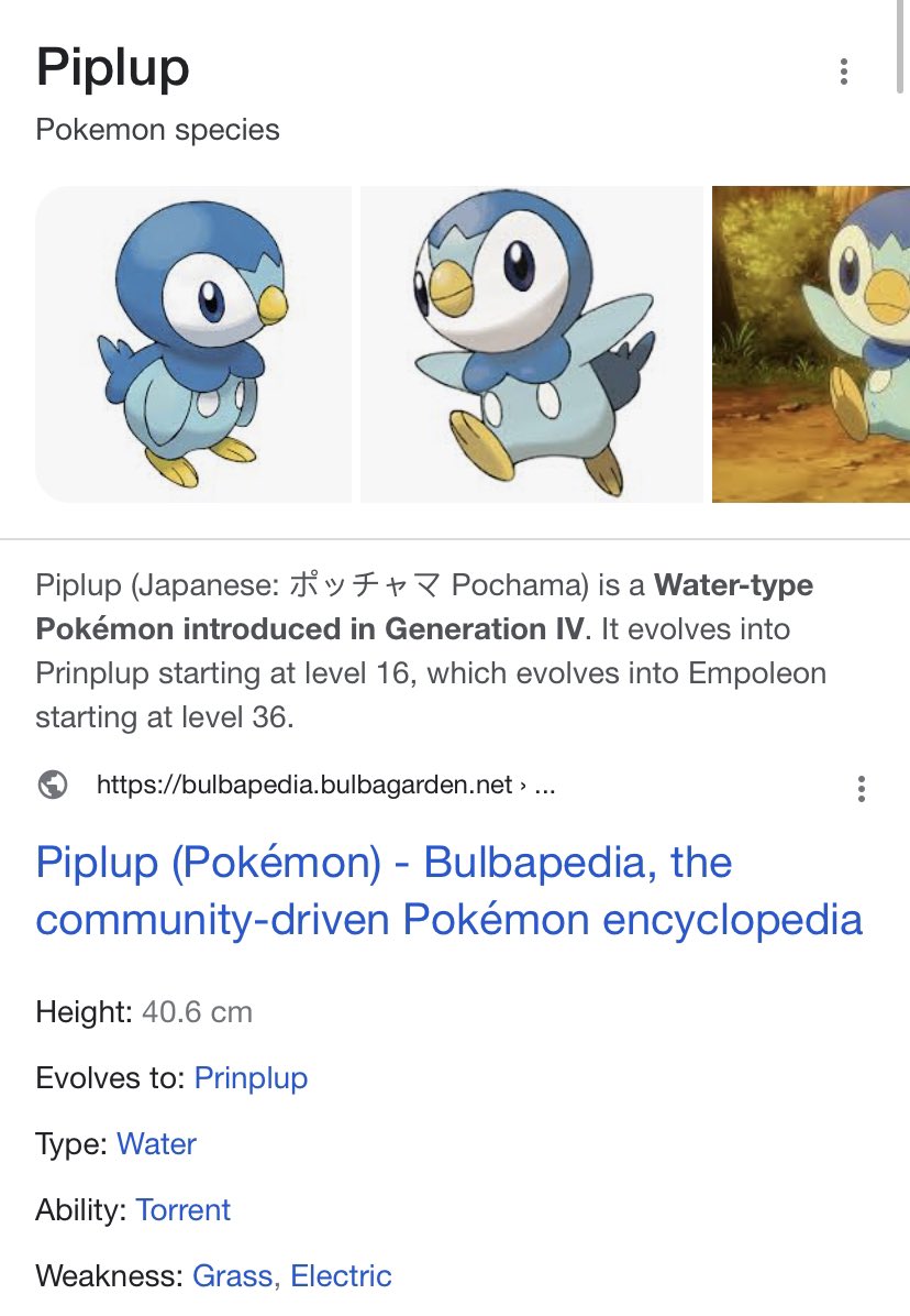 Piplup Evolution Chain