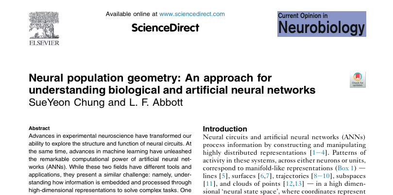 SueYeon Chung on Twitter: "Larry Abbott and I wrote a review on neural manifolds: "Neural ...