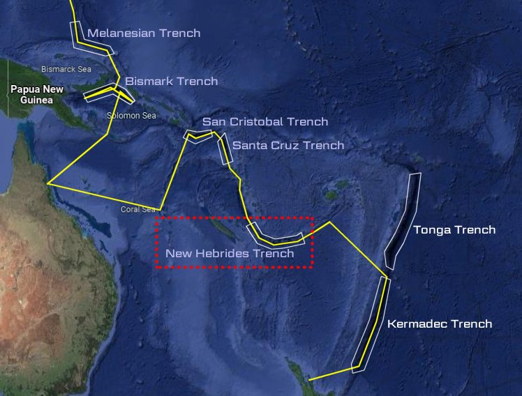 Kermadec Trench Location