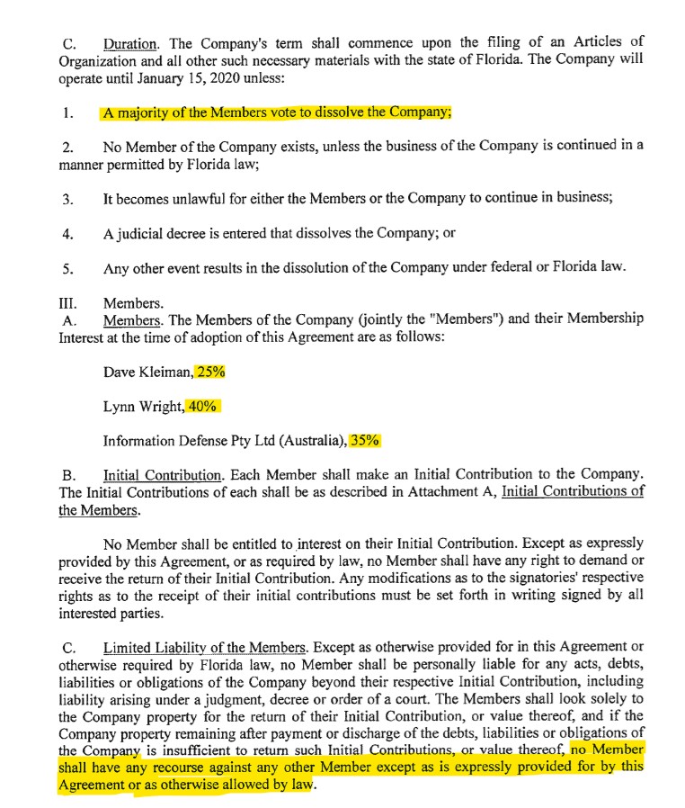 Roy Murphy on Twitter: "Lynn Wright and Information Defense Pty Ltd (Craig's company) as ...