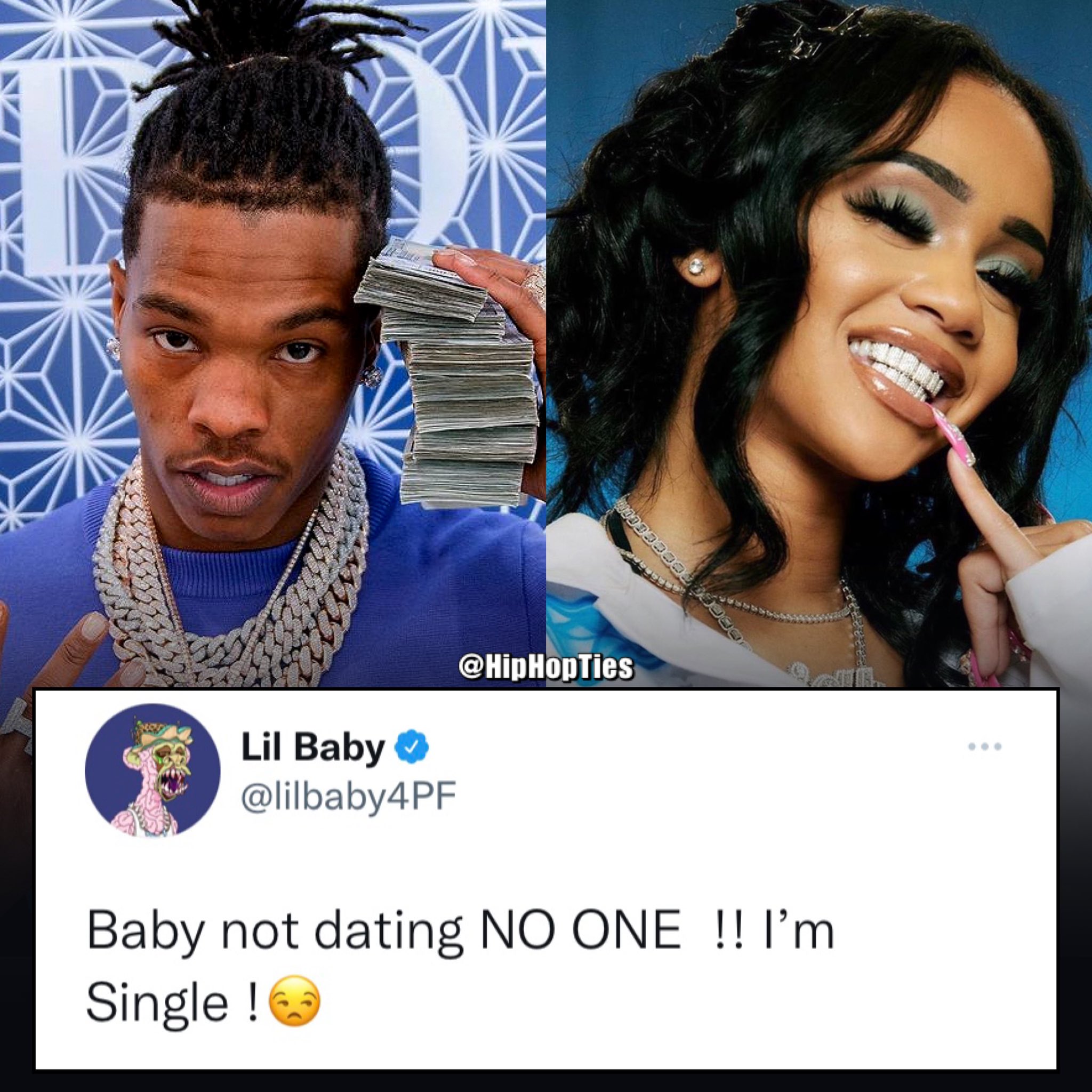 Hip Hop Ties on Twitter: "Lil Baby shuts down rumors that him and Saweetie are dating and that ...