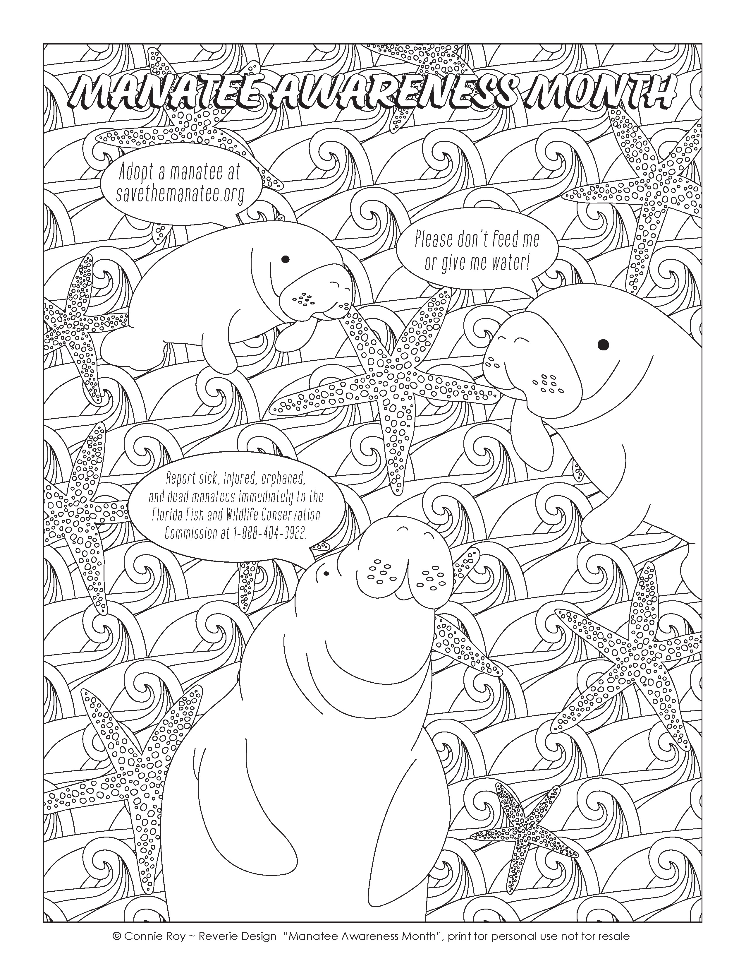 Manatee Free Coloring Pages