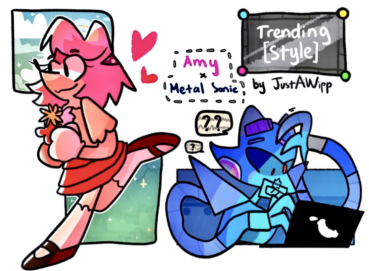 WiPP🍋 on Twitter: "I have nothing to say. #SonicTheHedgehog #sonicfanart #amyrose #MetalSonic # ...