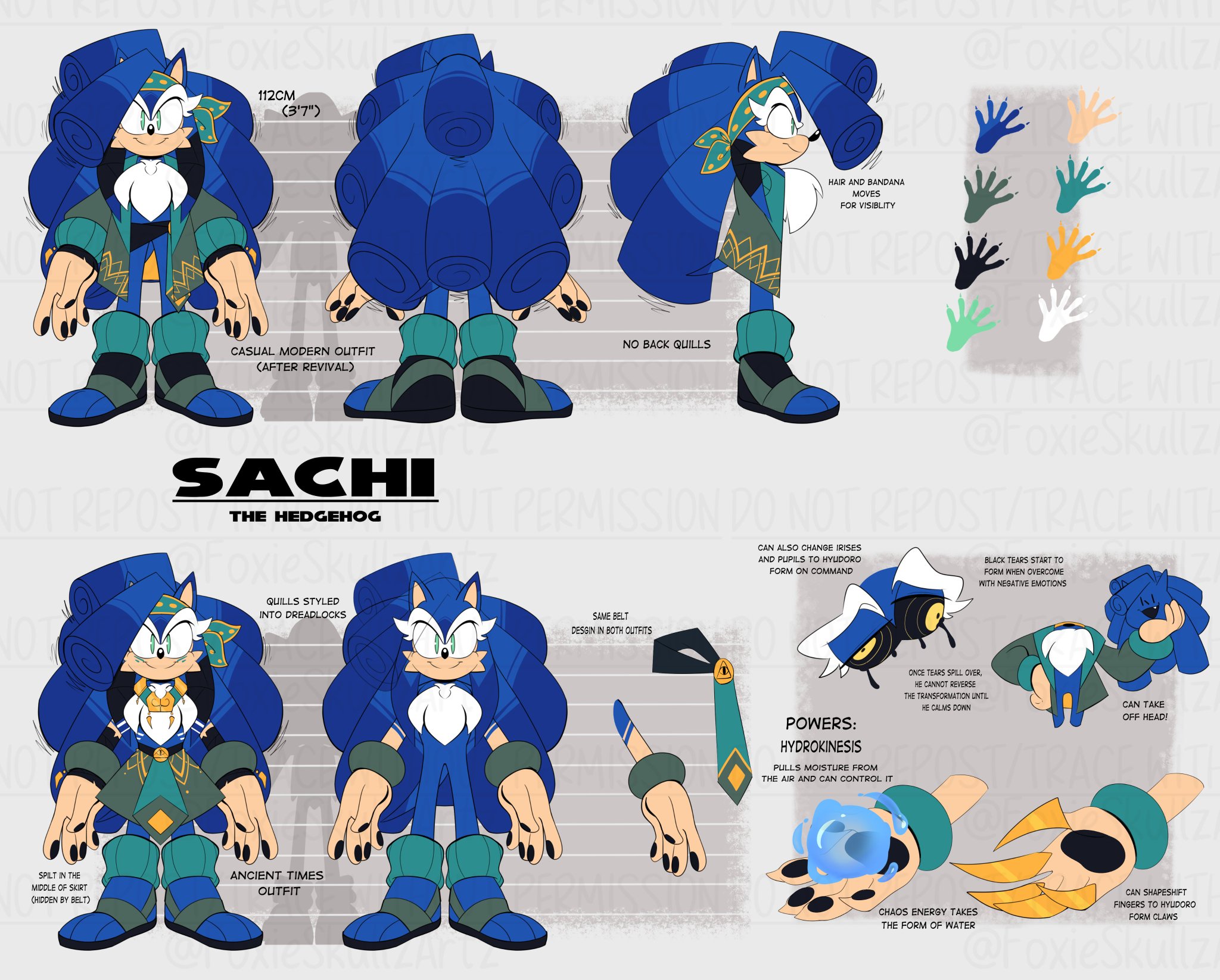 FoxieSkullz Artz on Twitter: "A proper ref of my version of Sonic father, Sachi~! # ...