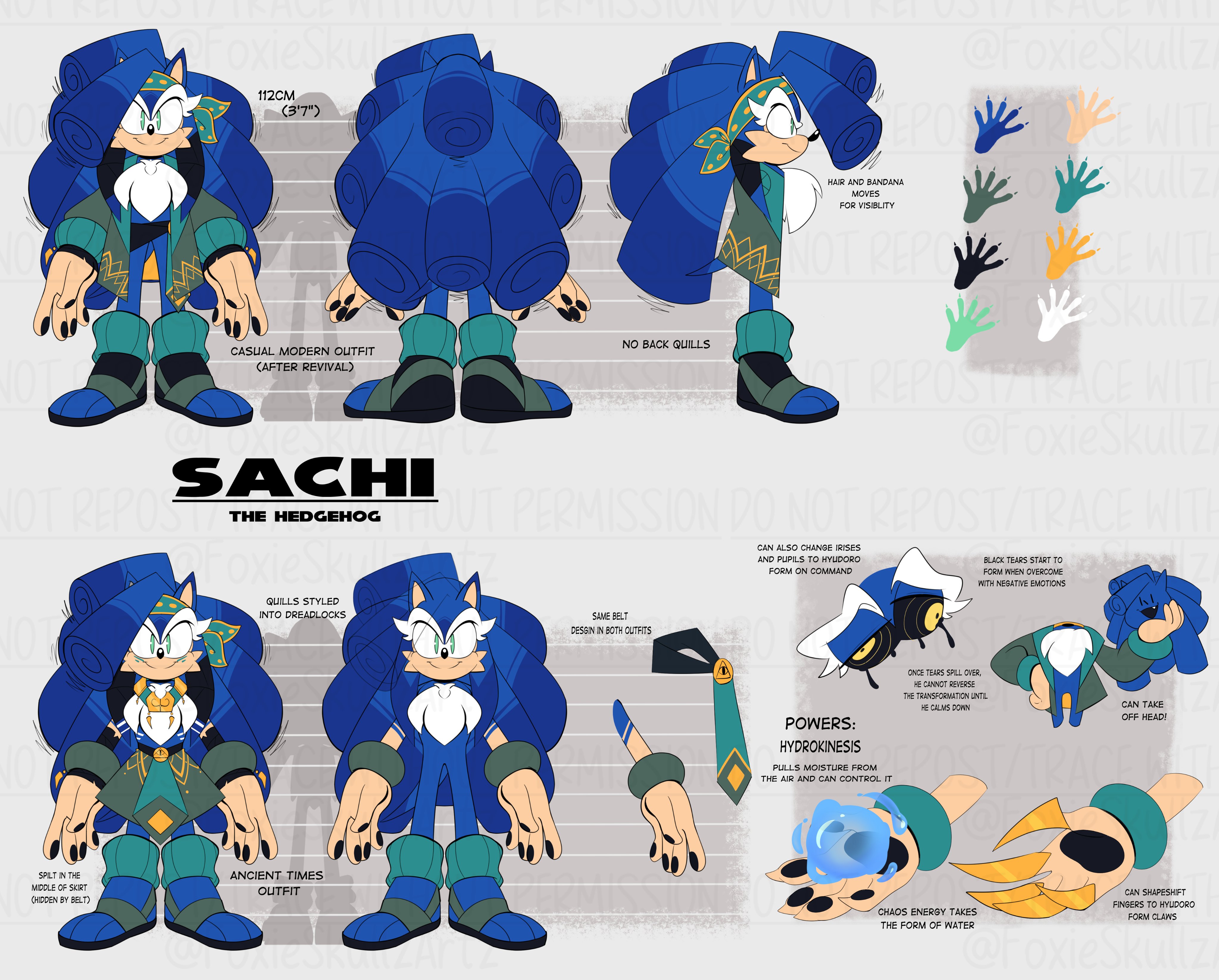 FoxieSkullz Artz on Twitter: "A proper ref of my version of Sonic father, Sachi~! # ...