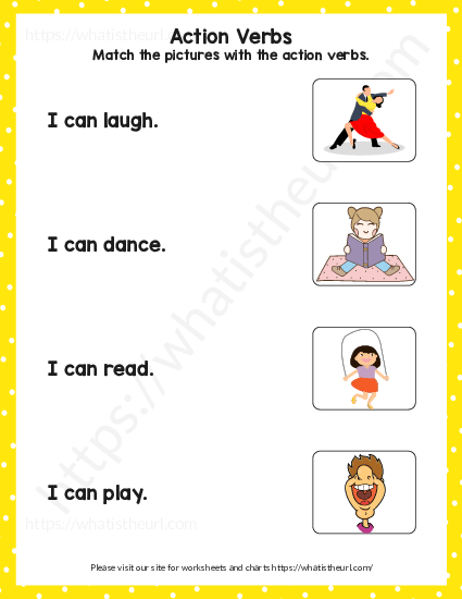 Action Verbs Worksheet 1st Grade