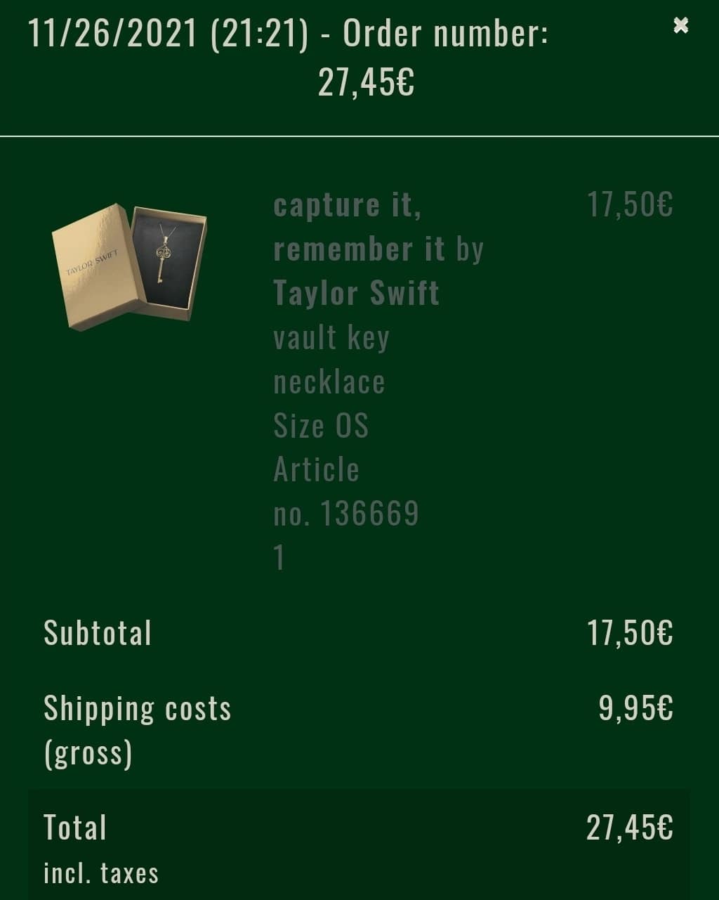 Taylor Swift Vault Key Necklace - munimoro.gob.pe