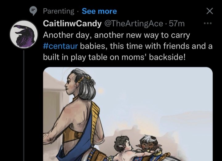 CaitlinwCandy on Twitter: "Another day, another new way to carry #centaur babies, this time with ...