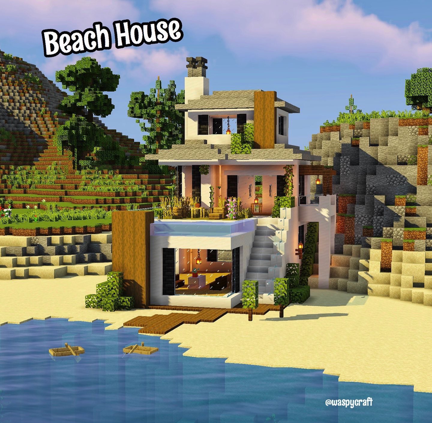 Minecraft Beach House Step By Step