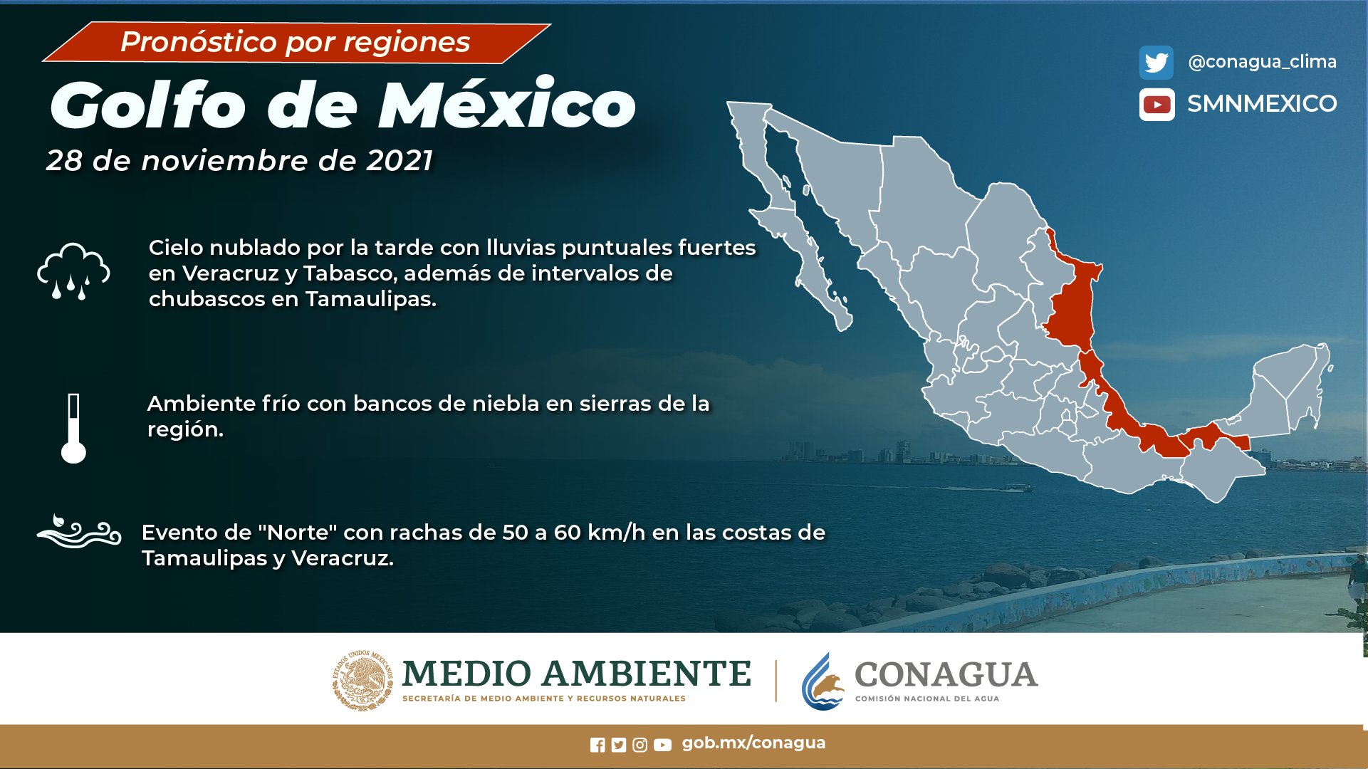 Clima en Tamaulipas. Pronóstico del tiempo hoy 28 de noviembre- Grupo Milenio