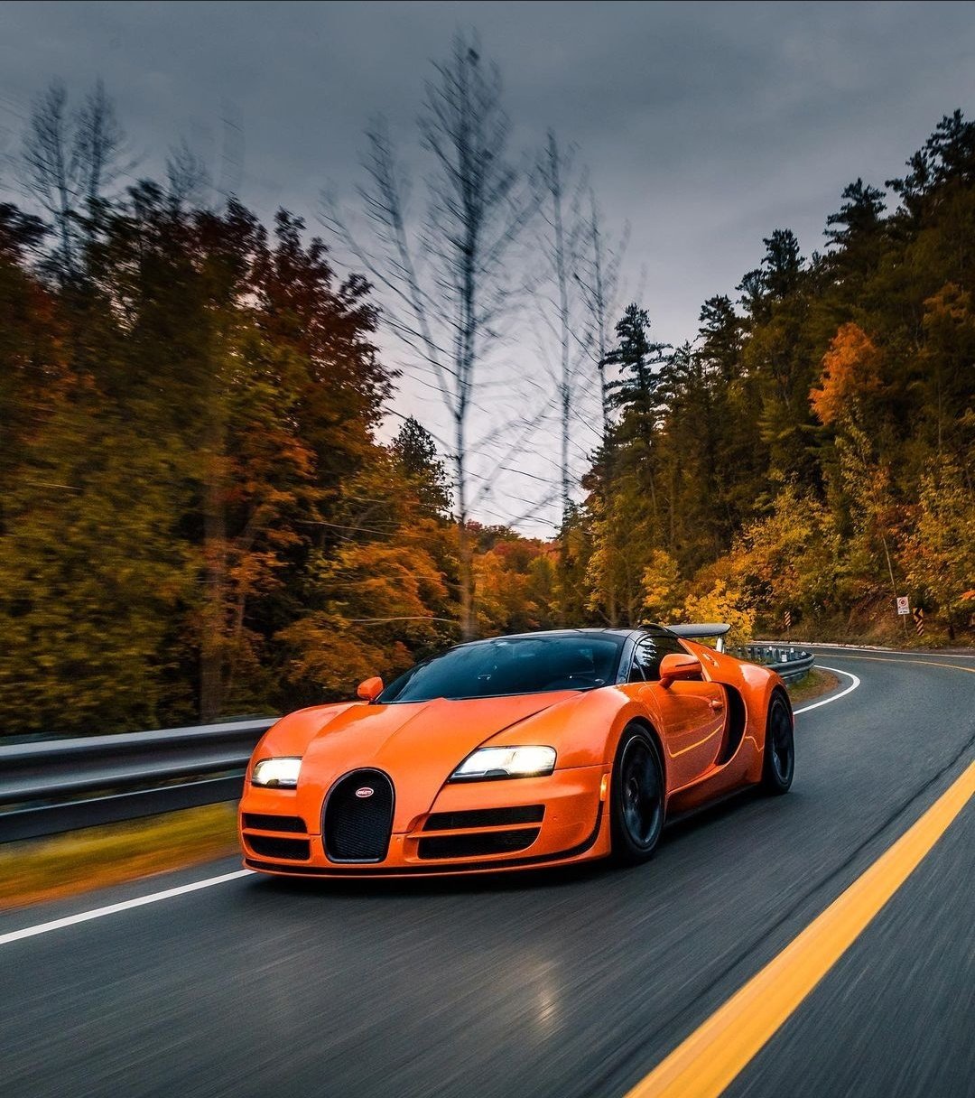 Orange Bugatti Veyron Wallpaper