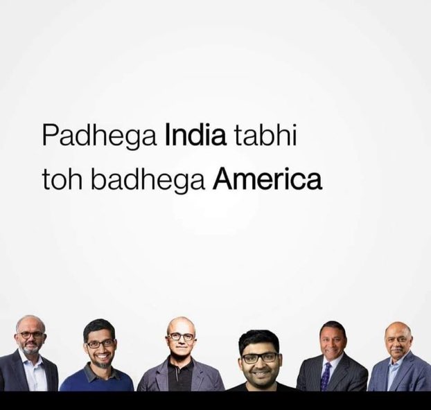 Rajdeep Sardesai on Twitter: "Nice one on my timeline: Padhega India tabhi toh badhega America ...