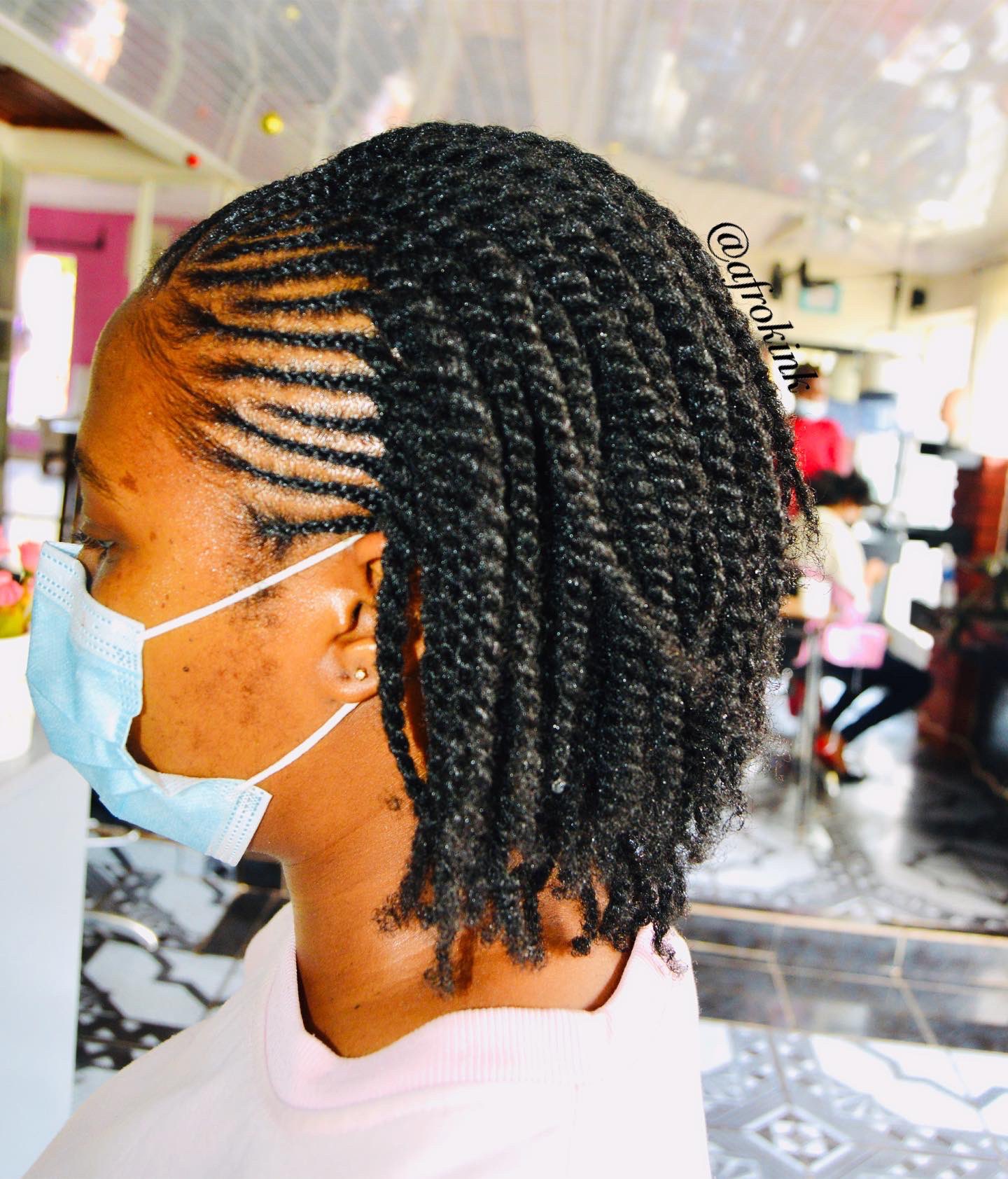 Transitioning To Natural Front Cornrows And Two Strand No Added Created ...