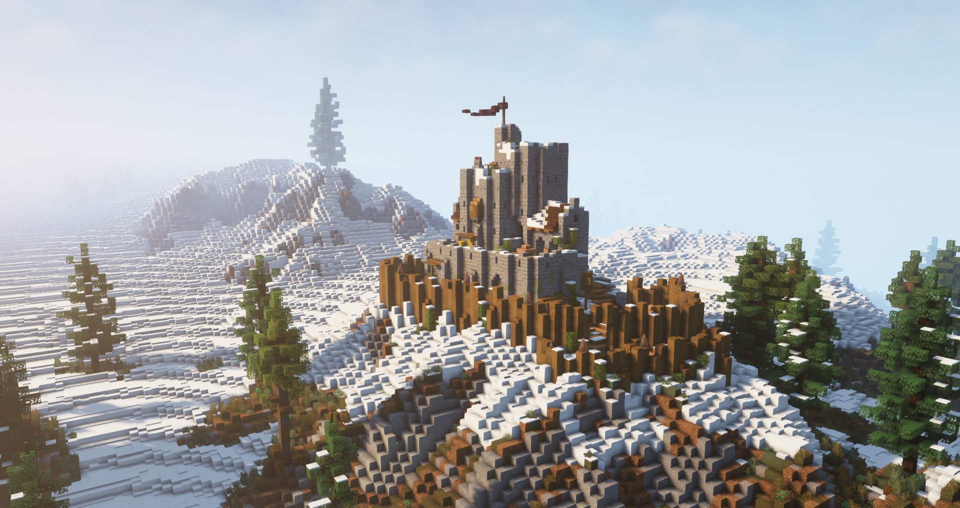 Minecraft Medieval Mountain Castle