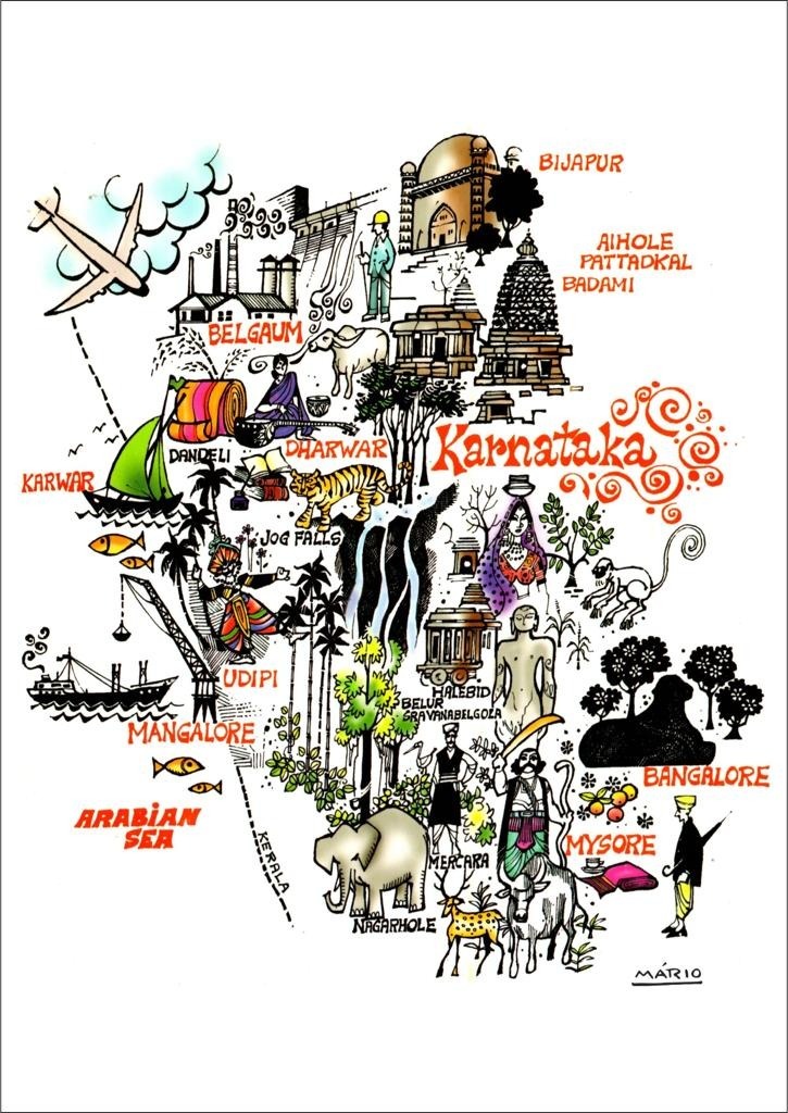 Charming Karnataka Map Vector Photographs