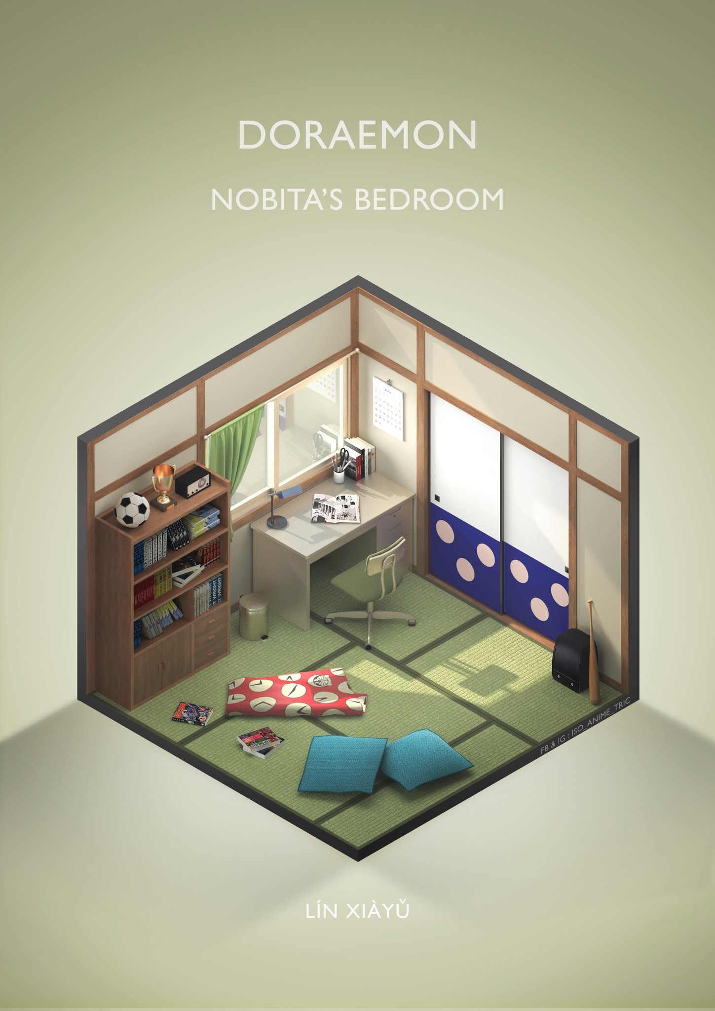 Doraemon Bedroom Interior Design Sketches