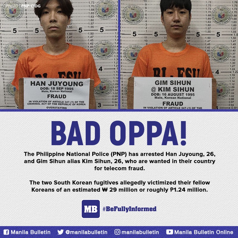 The Philippine National Police (PNP) has arrested two South Korean ...
