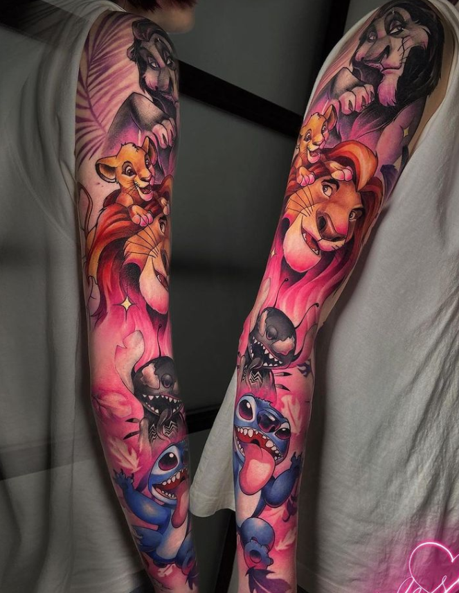 Lion King Sleeve Tattoos