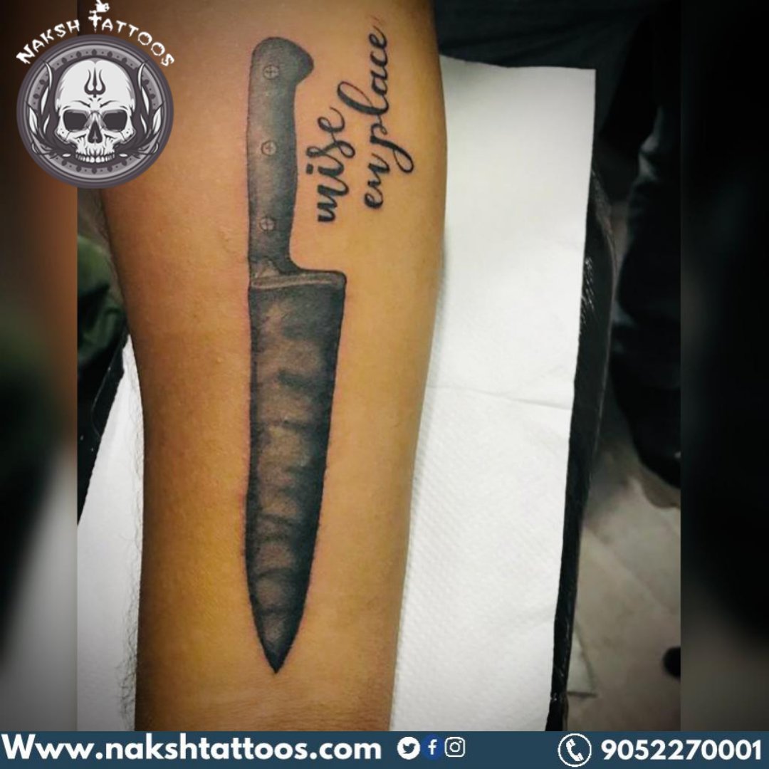 Chef Knife Tattoo Flash