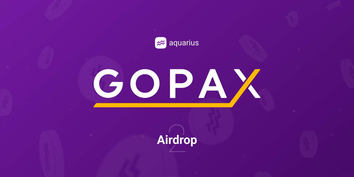 GOPAX announces they will be participating with Airdrop #2 : r/AquariusAqua