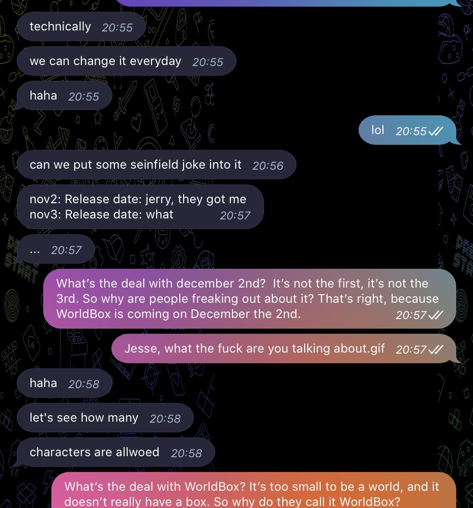 [2021] Tweets by Mastef on 16 Dec | Worldbox Dev Tracker | devtrackers.gg