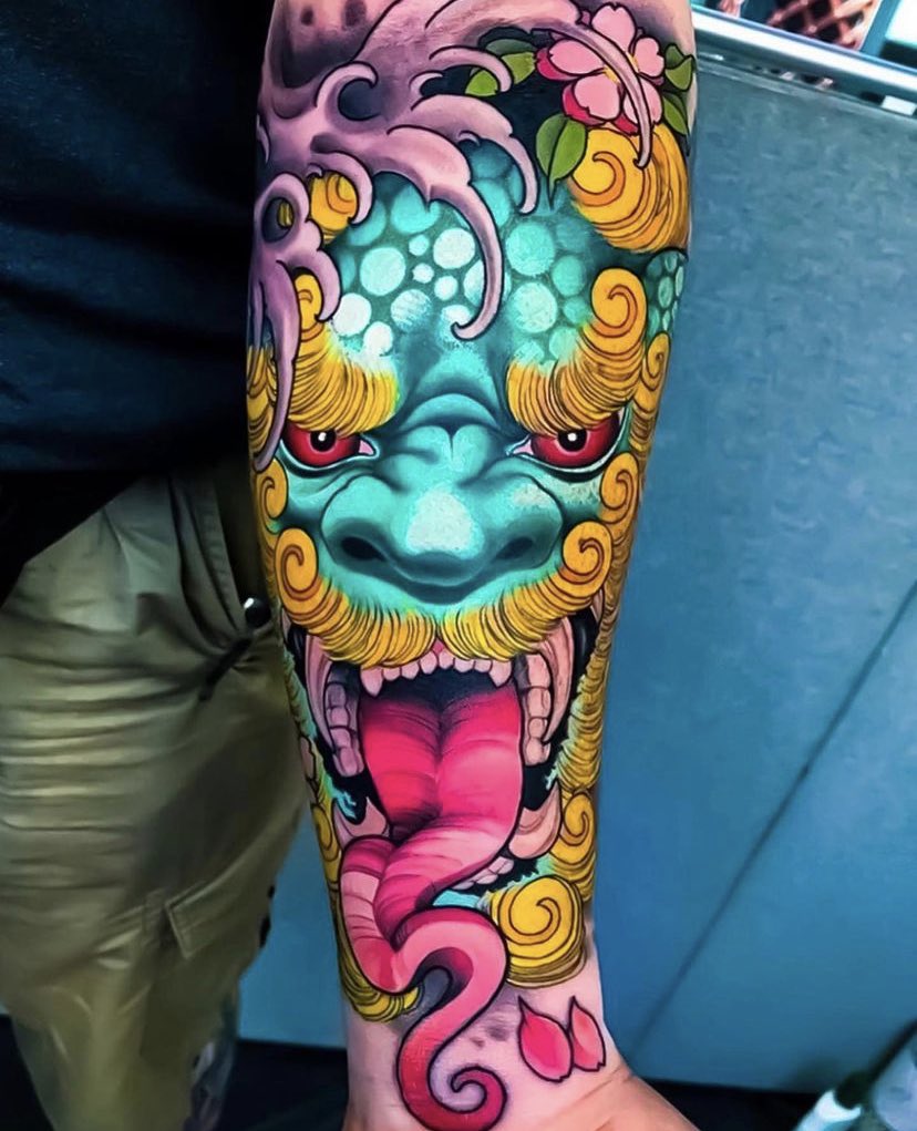 Fu Dog Tattoo Color