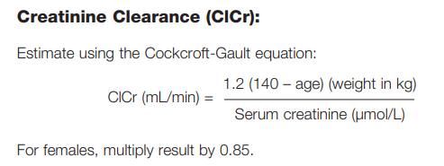 Cockcroft Gault Equation
