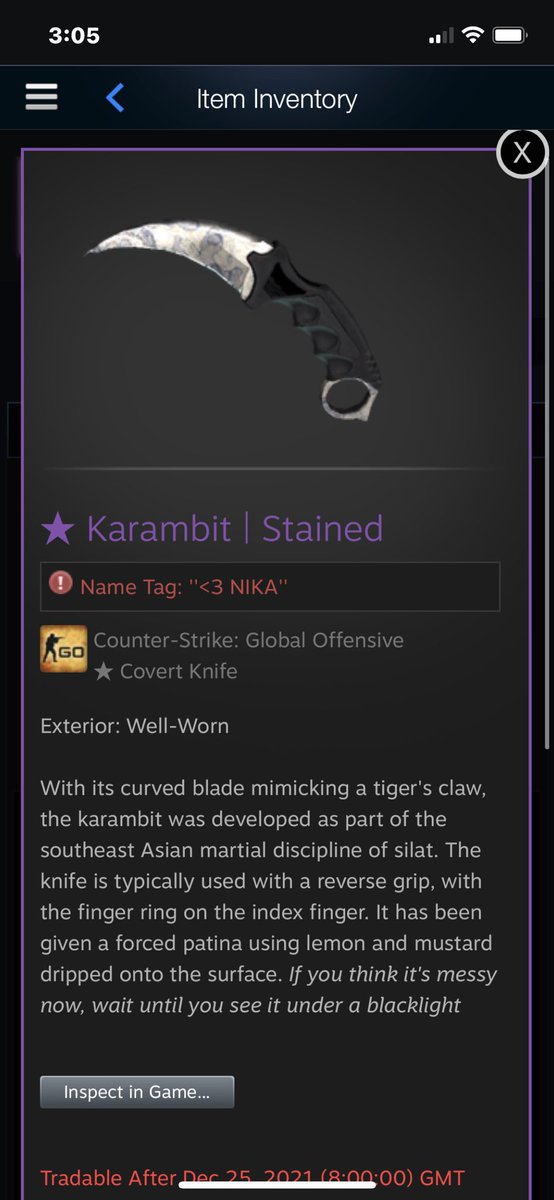 Karambit Stained