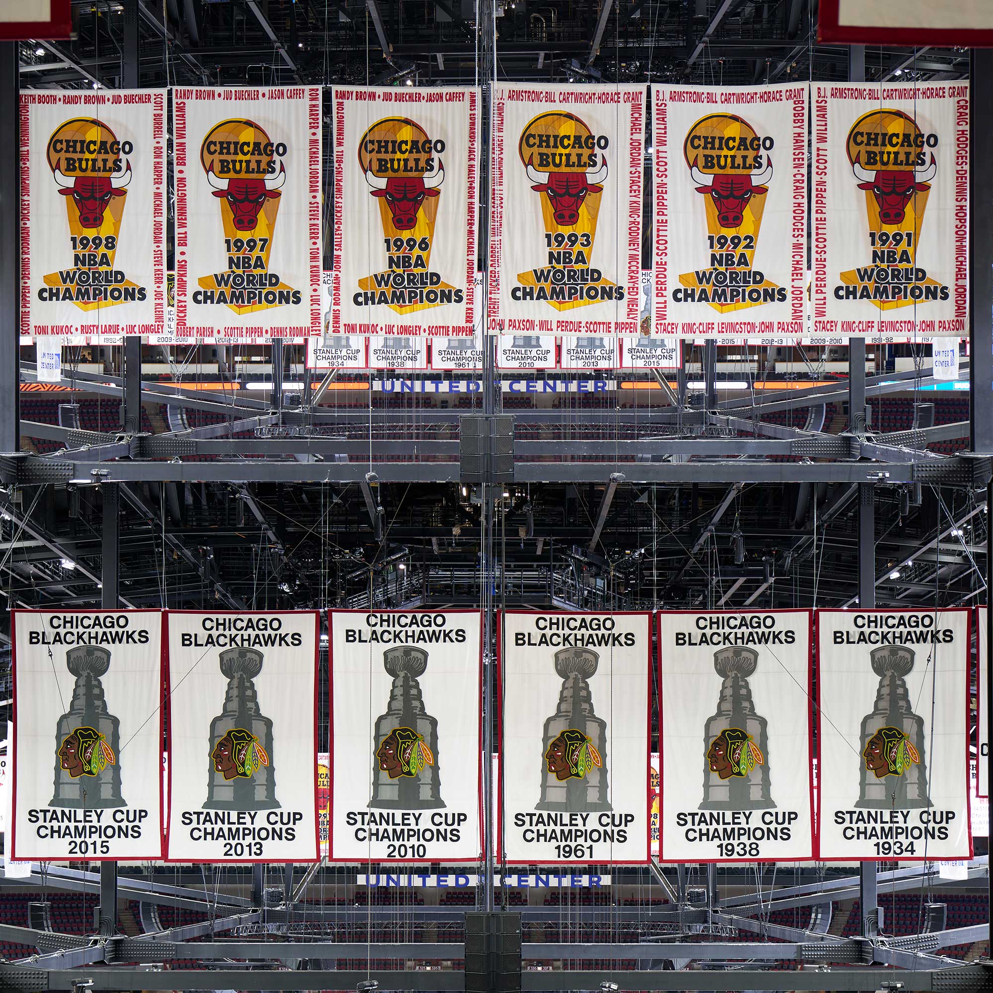 Chicago Bulls Championship Banners