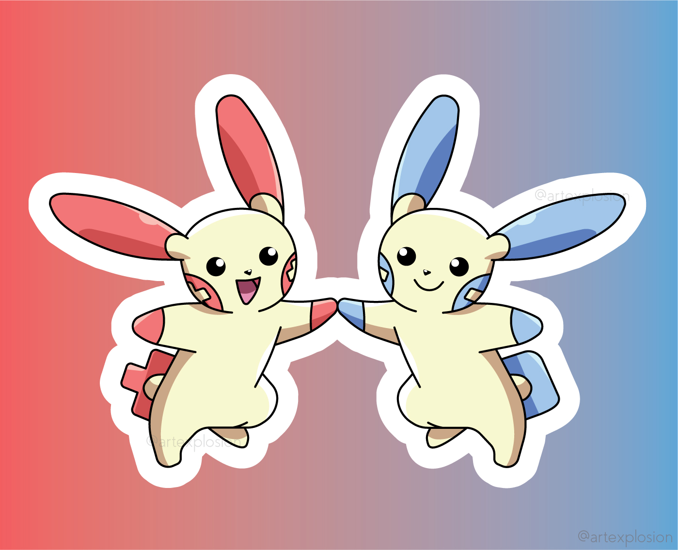 Plusle And Minun Wallpaper