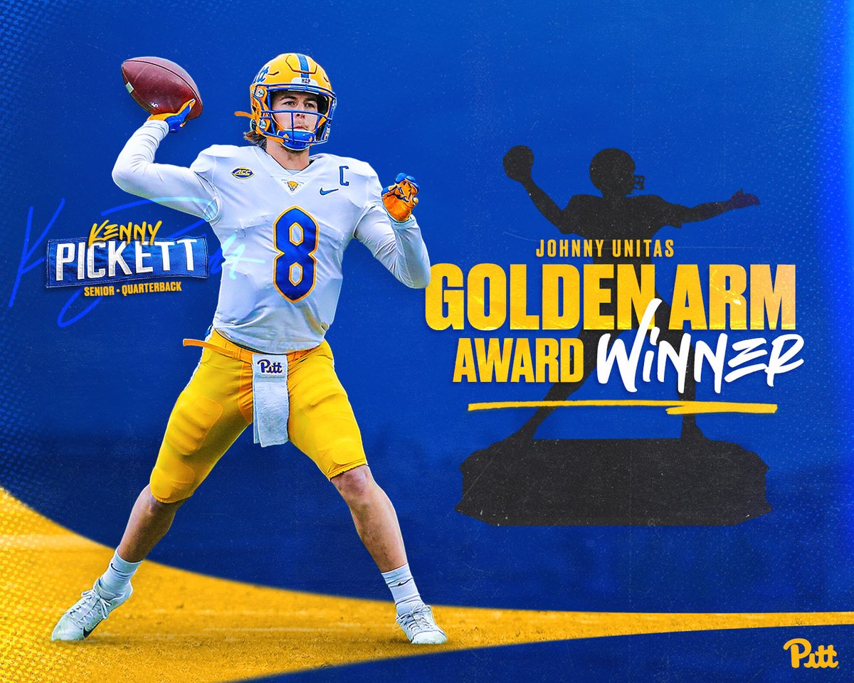Pitt's Kenny Pickett wins the Johnny Unitas Golden Arm Award : r/CFB