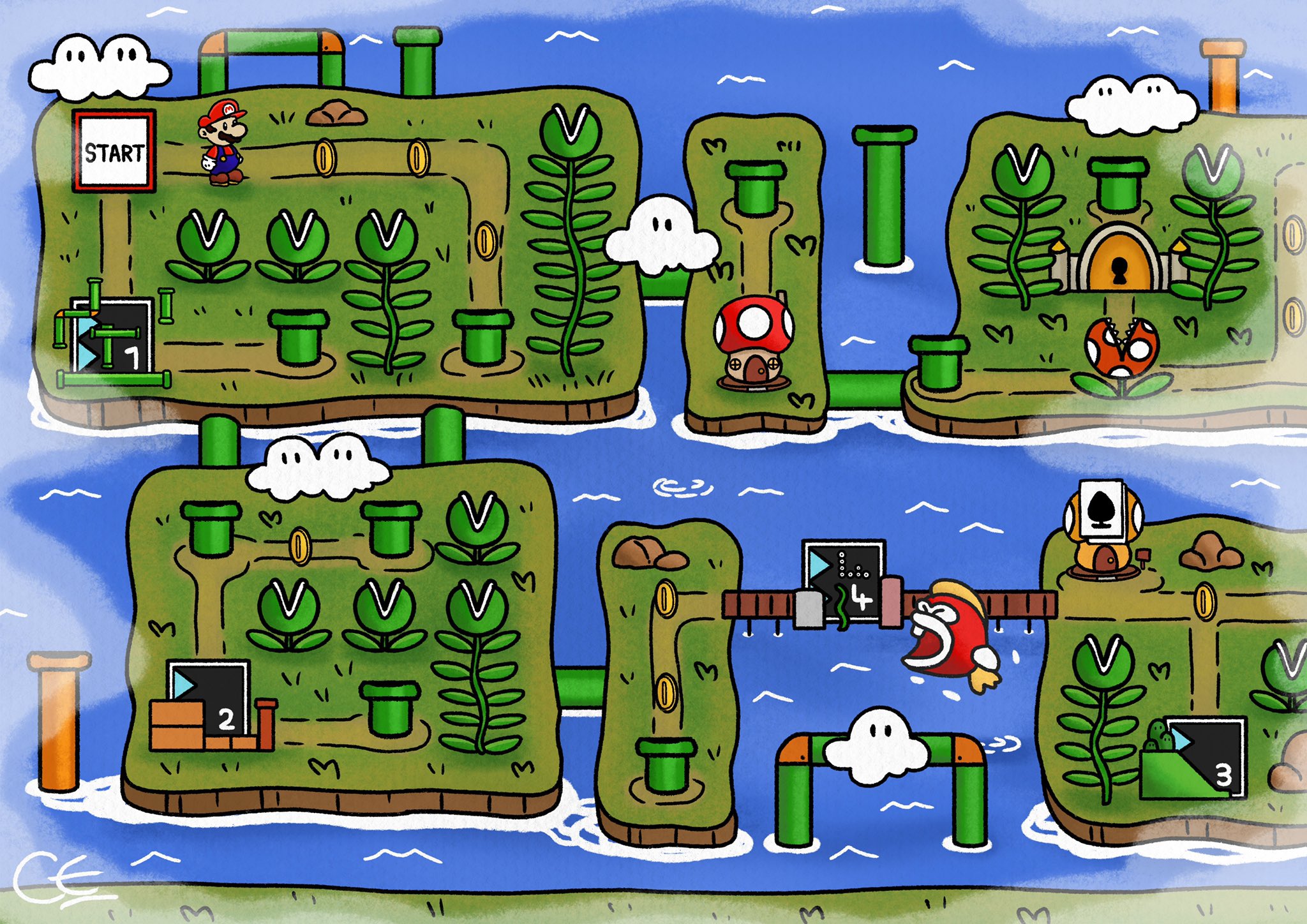 Mario World 1 Map