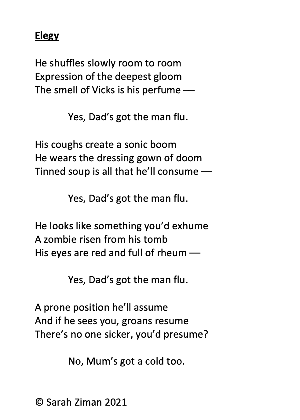 Cold And Flu Poems