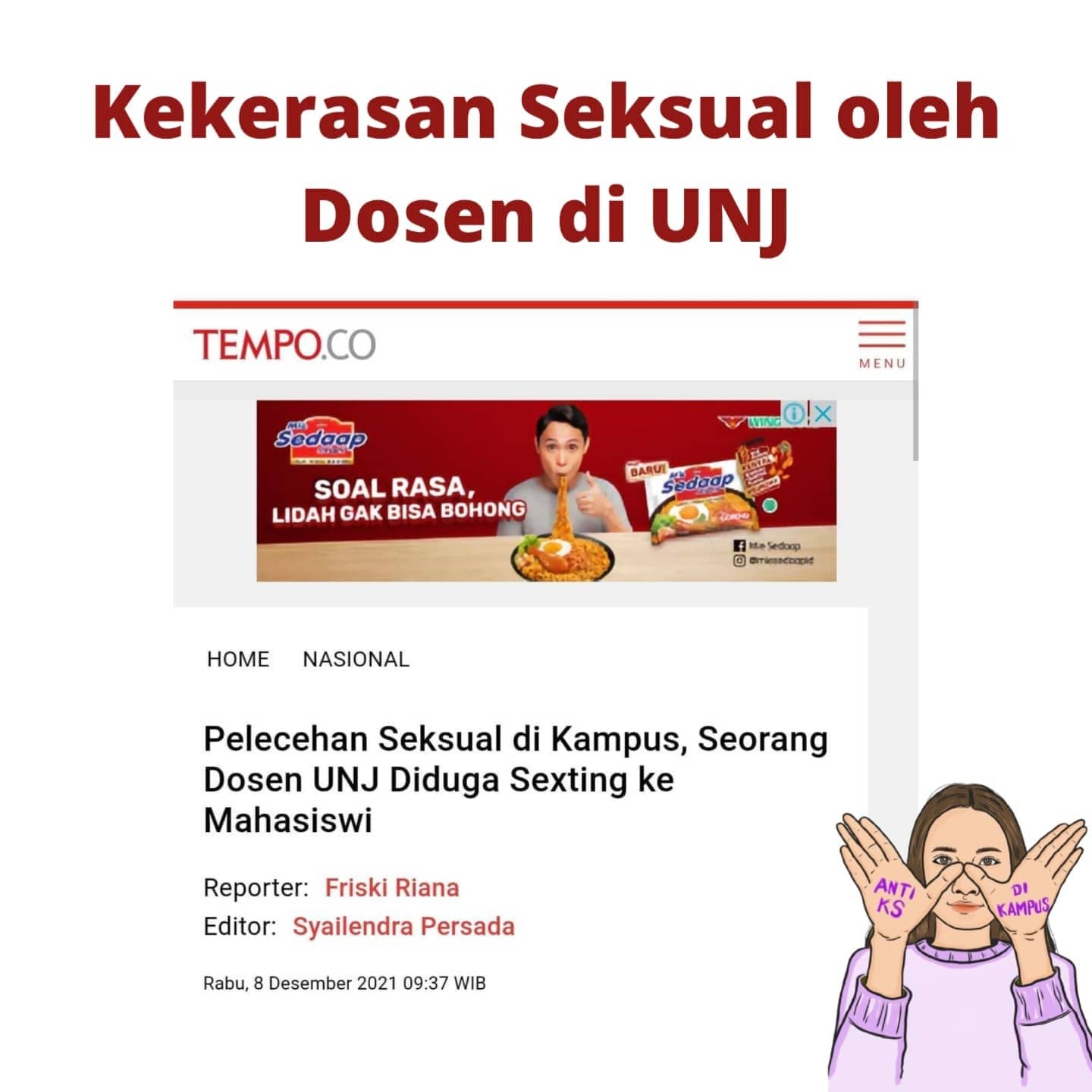 Nisyu on Twitter: "[ AYO LAPORKAN KASUS KEKERASAN SEKSUAL DI UNJ ] Menanggapi sexting oleh Dosen ...