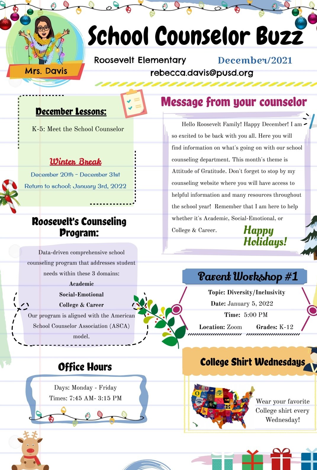 School Counselor Newsletter Template