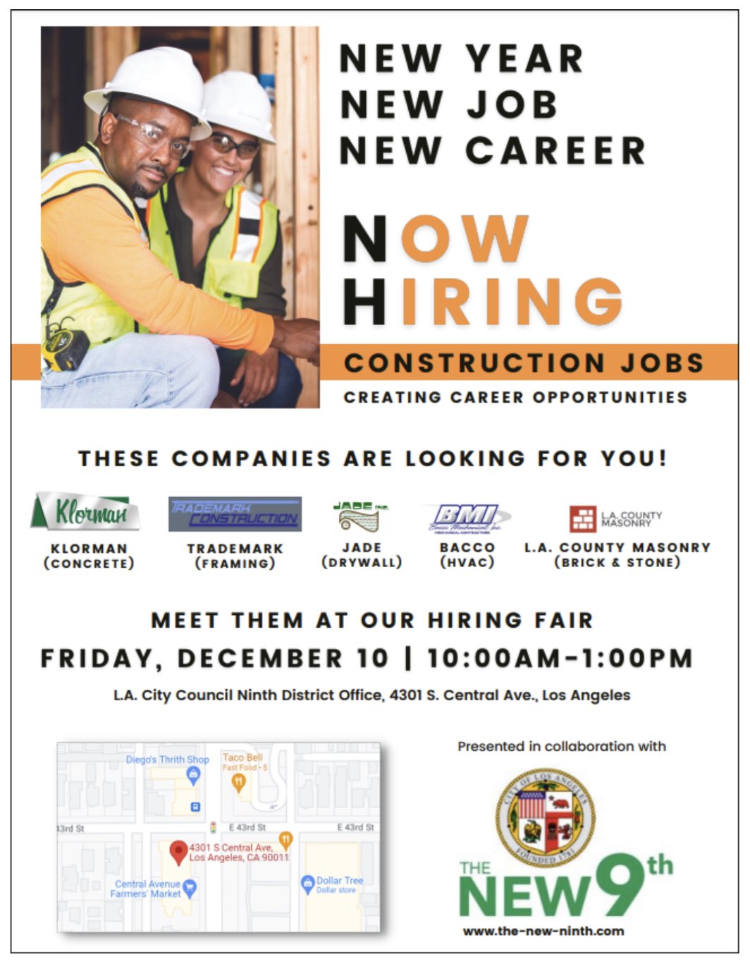Constructon Laborer Help Wanted Flyer