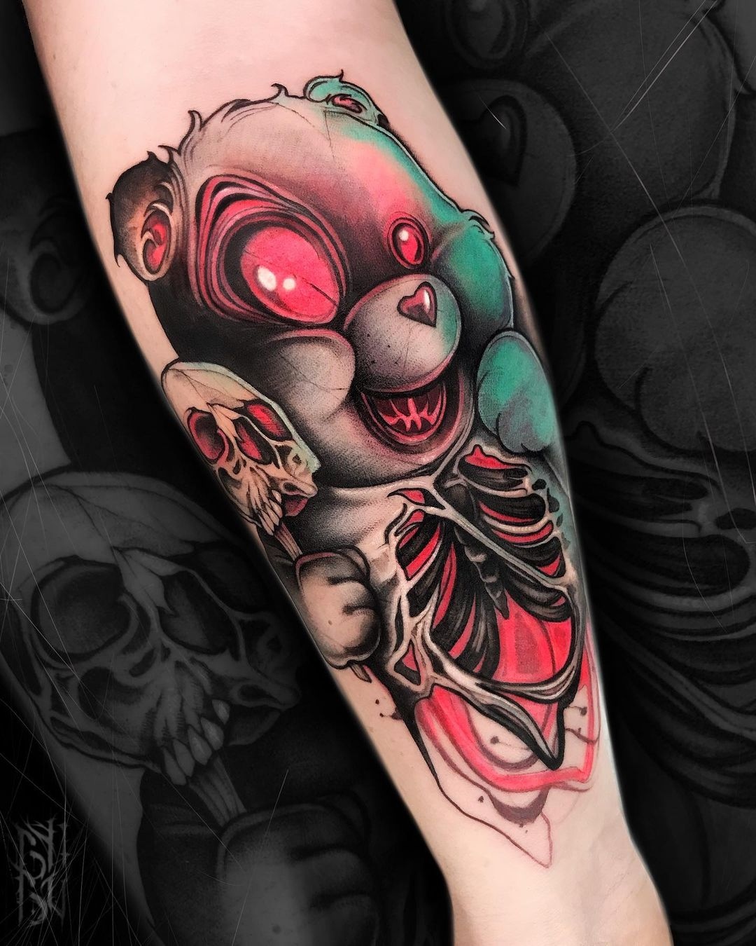 Zombie Teddy Bear Tattoo
